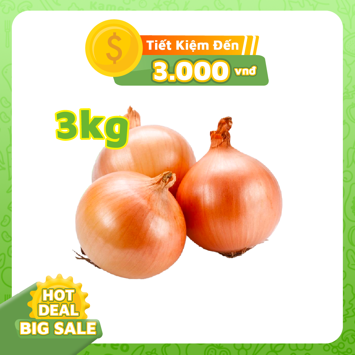 Combo 3kg Chinese Onion Big Size | KAMEREO