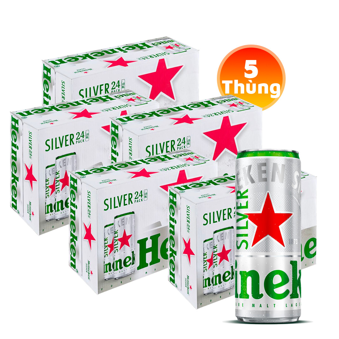 [Carton] Heineken Silver 330ml x 24 Cans x 5 Cartons | KAMEREO