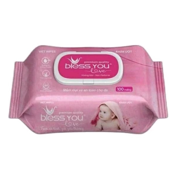 Khăn Giấy Ướt Bless You Love 200 x 150mm 100 Tờ | KAMEREO