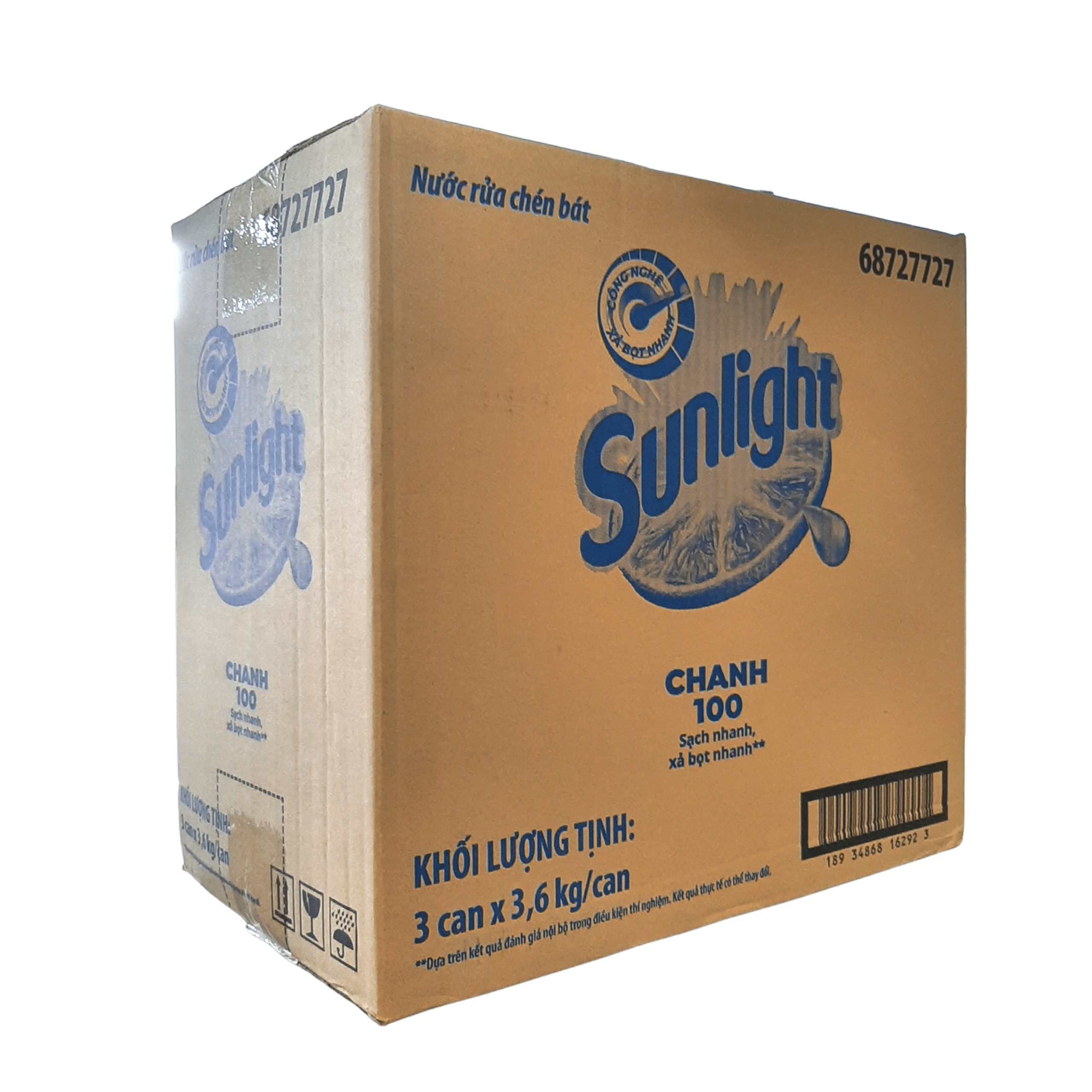 [Thùng] Nước Rửa Chén Sunlight Hương Chanh 3.6kg x 3 Chai | KAMEREO